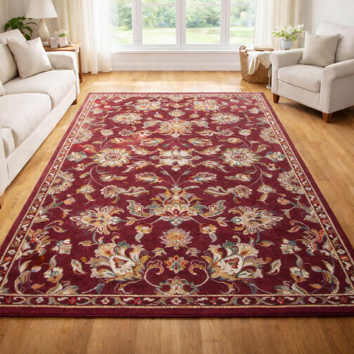 Tapis salon 57x90cm Rouge, beige CARACCI | Leroy Merlin