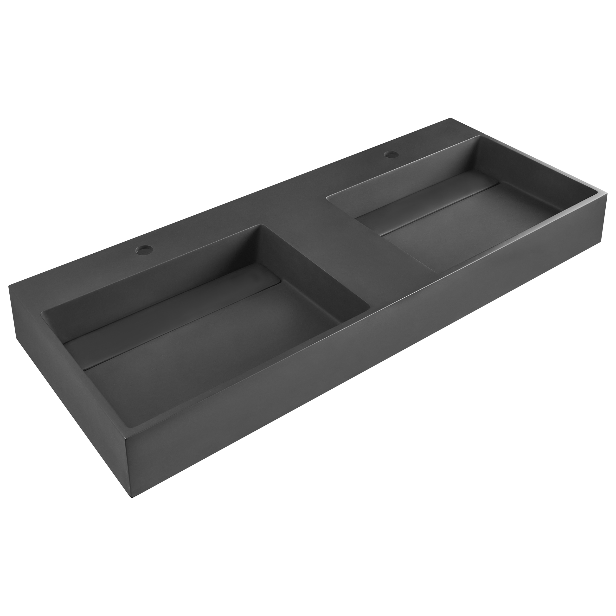Beliani Lavabo doble suspendido negro 120 x 48 cm CUSCO | Leroy Merlin
