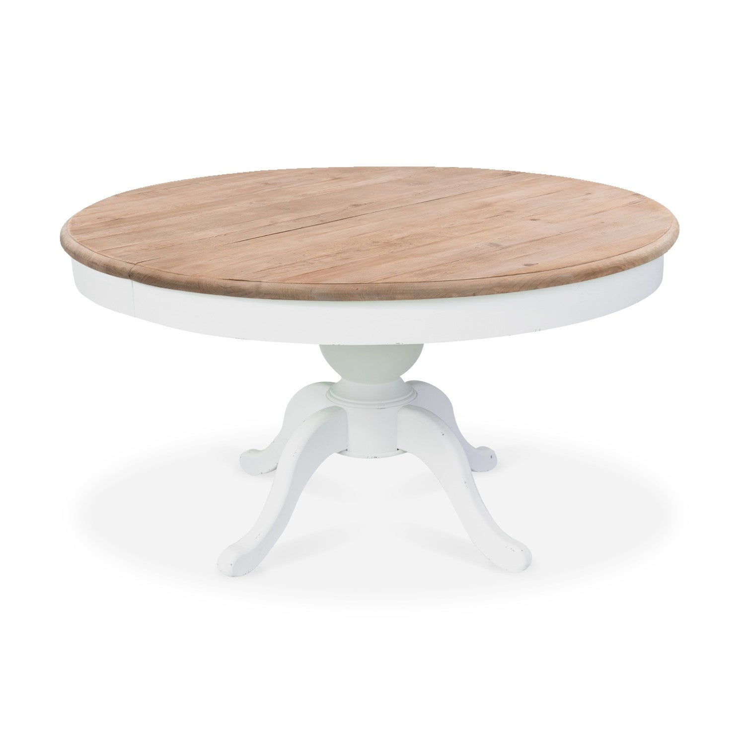 Table ronde extensible en bois massif SIDONIE blanc | Leroy Merlin