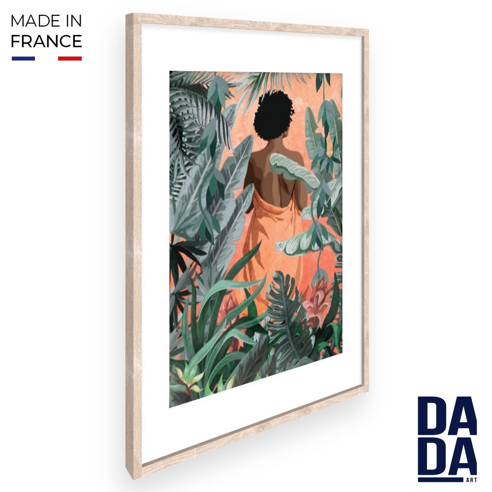 Image encadrée avec cadre CHÊNE / 40x50cm / Enigmatique forêt tropicale ...