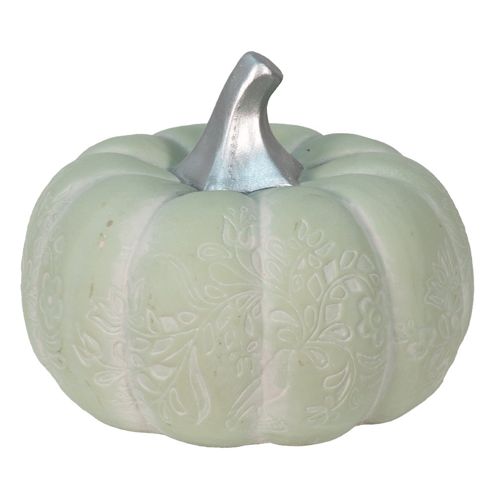 Clayre & Eef Décoration Citrouille Ø 23x18 cm Vert Couleur argent ...