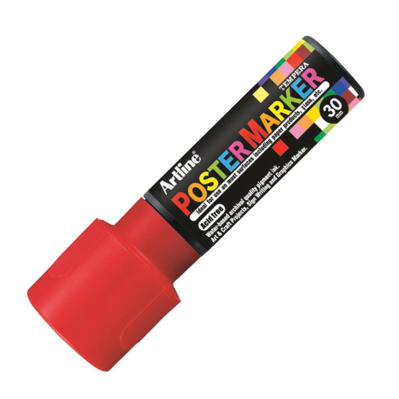 Marqueur - Rouge - Tous supports - Pointe carré 30mm - PosterMarker ...