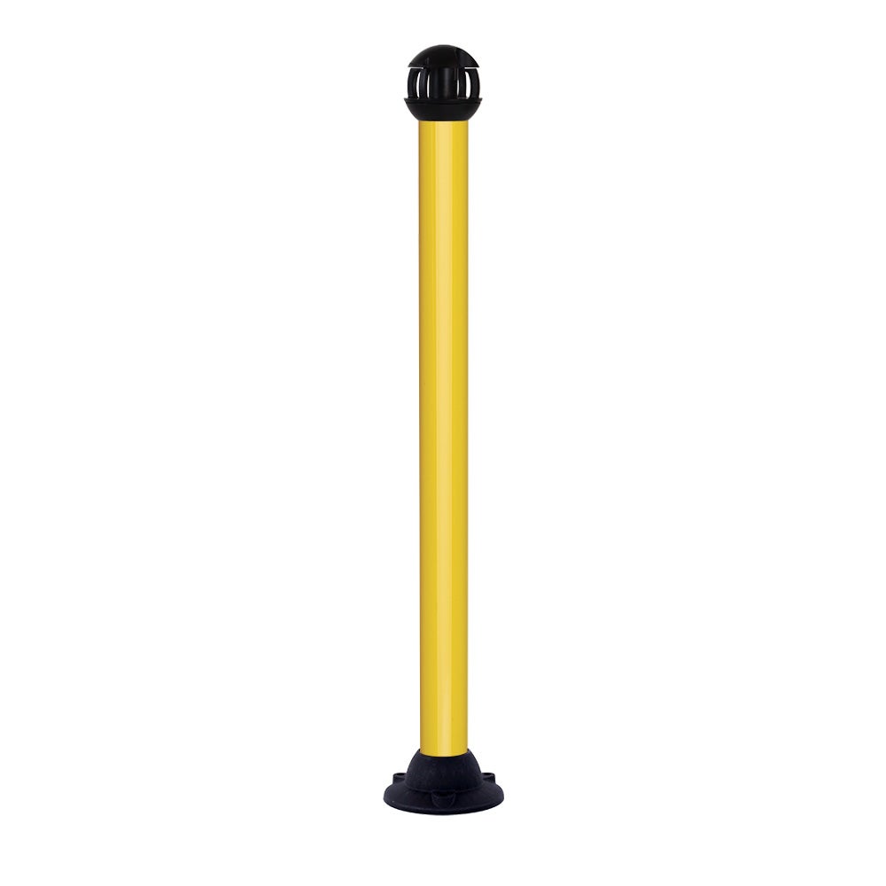 Poteau aluminium jaune sur socle fixe avec tête 4 crochets - 2020138 ...