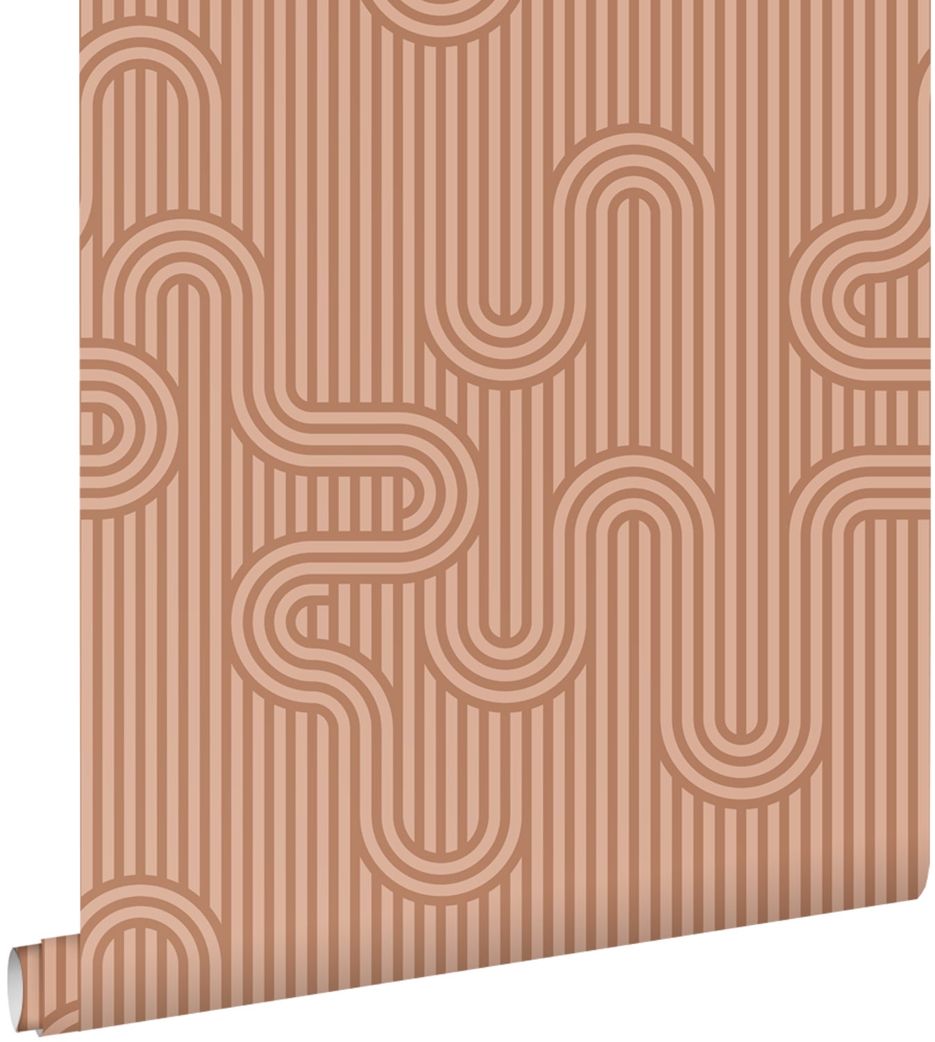 Papier Peint intissé lignes graphiques terracotta - 50 x 900 cm ...