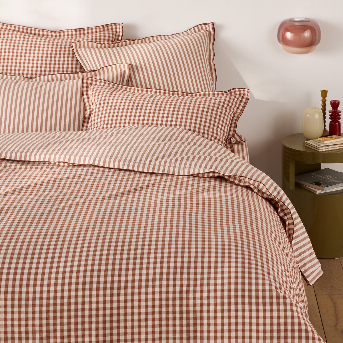Housse de couette coton seersucker Cottage caramel - Caramel - 200 x ...