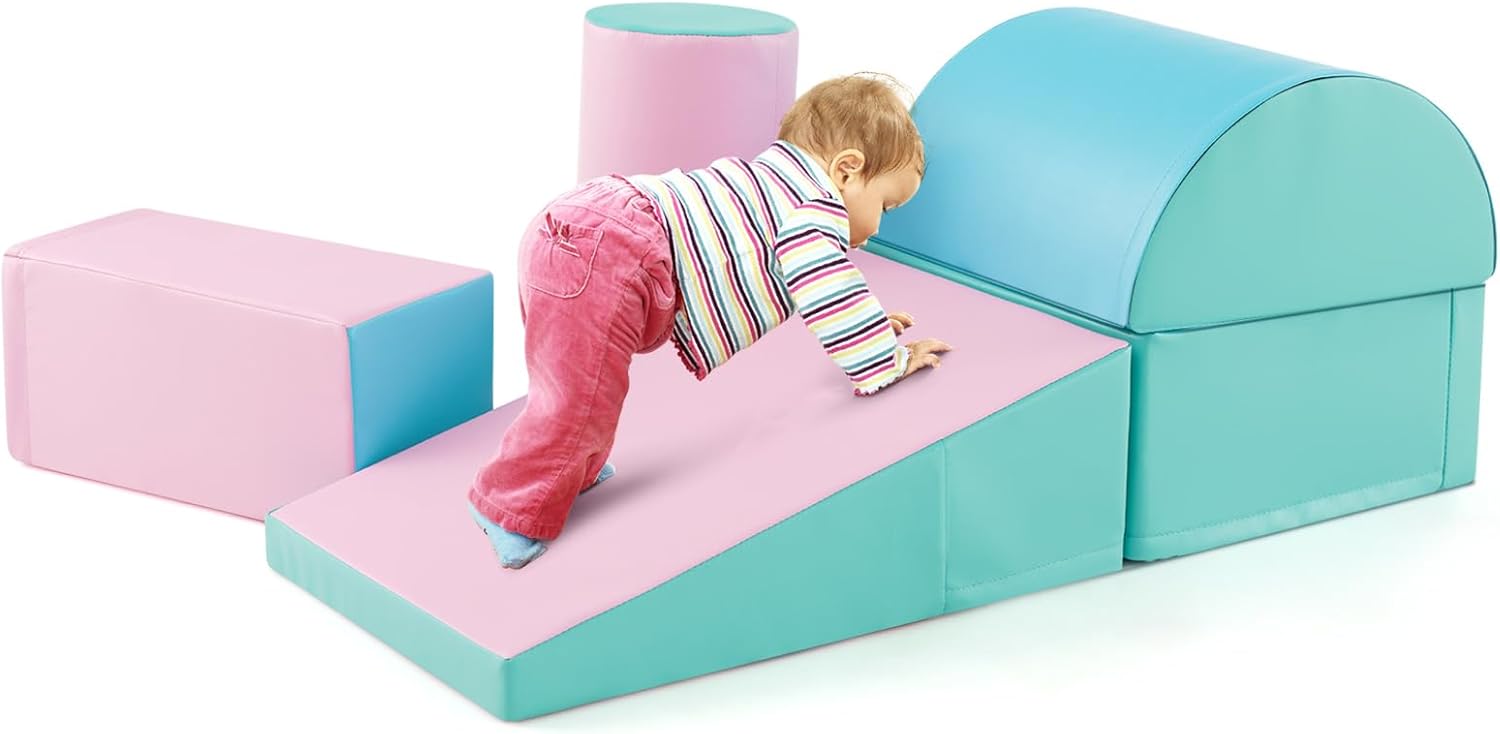 5PCS Parcours Motricité Bébé en Mousse EPE, Module Motricité Bébé avec ...