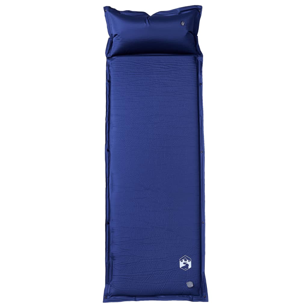 Colchón de camping autoinflable con almohada 1 persona azul CFW674567 ...