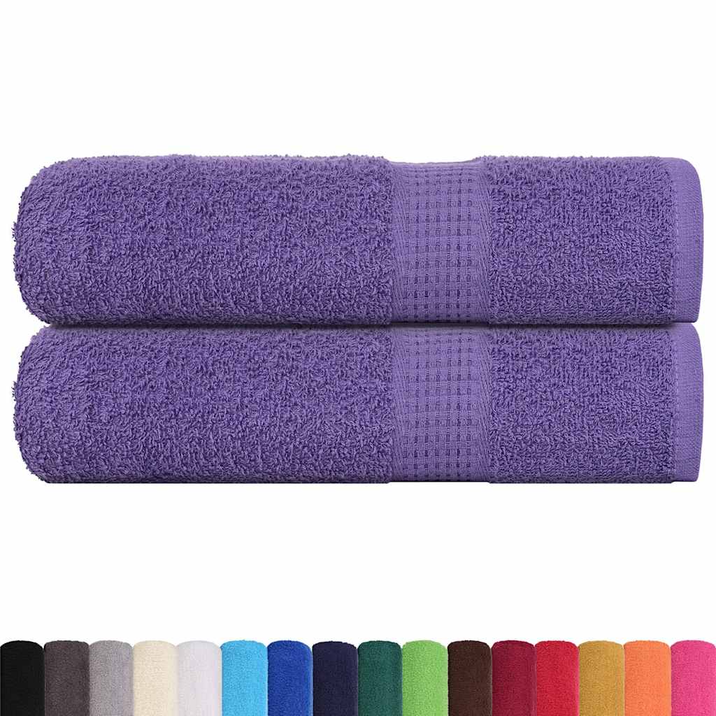 Essuie-mains 2 pcs 100% coton violet 50x100 cm 360 g/m² - COMFORTXL ...