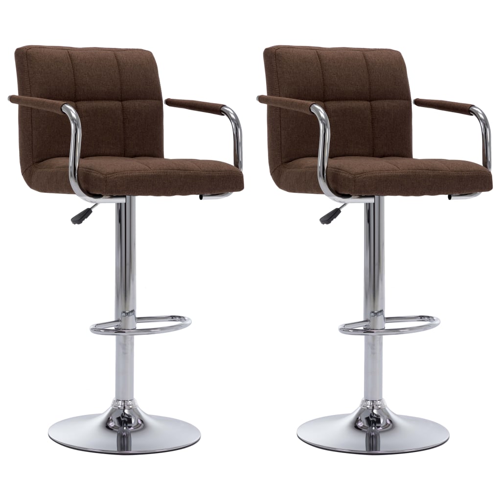 Chaises de bar lot de 2 marron tissu | Leroy Merlin