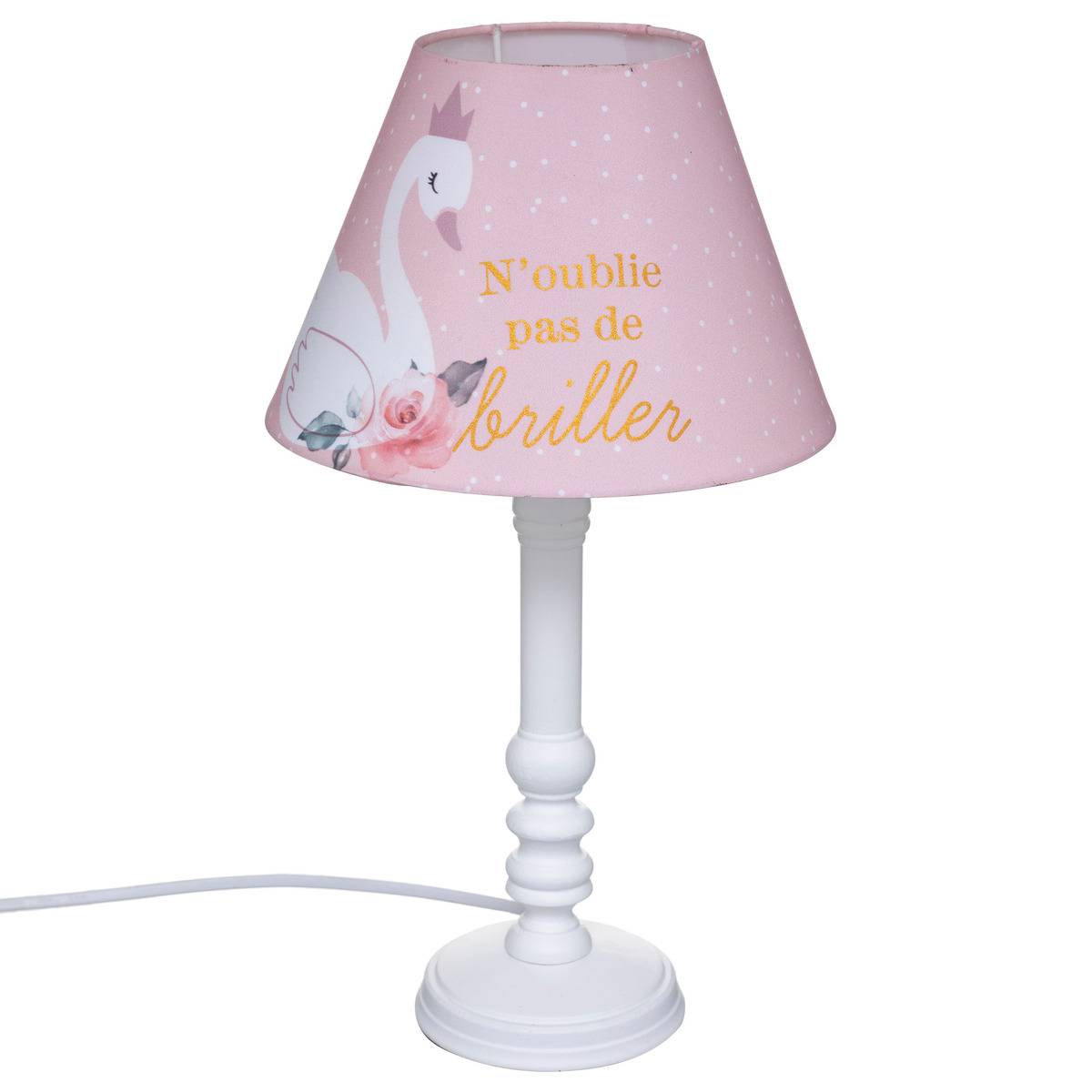 Lampe de chevet enfant "Princesse" - bois H36 cm - Atmosphera créateur ...