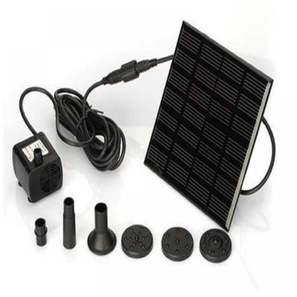 7V 1.2W Pompe Solaire Pour Fontaine, Pompe à Eau Solaire avec 6 Buses Kit de Fontaine ...