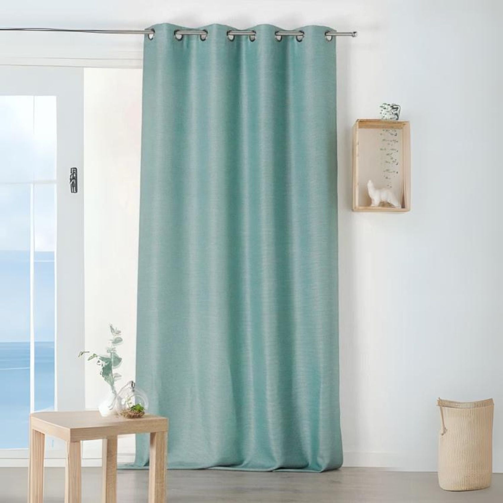 Rideau uni et dépolluant - Vert clair - 135x240 cm - Polyester | Leroy ...