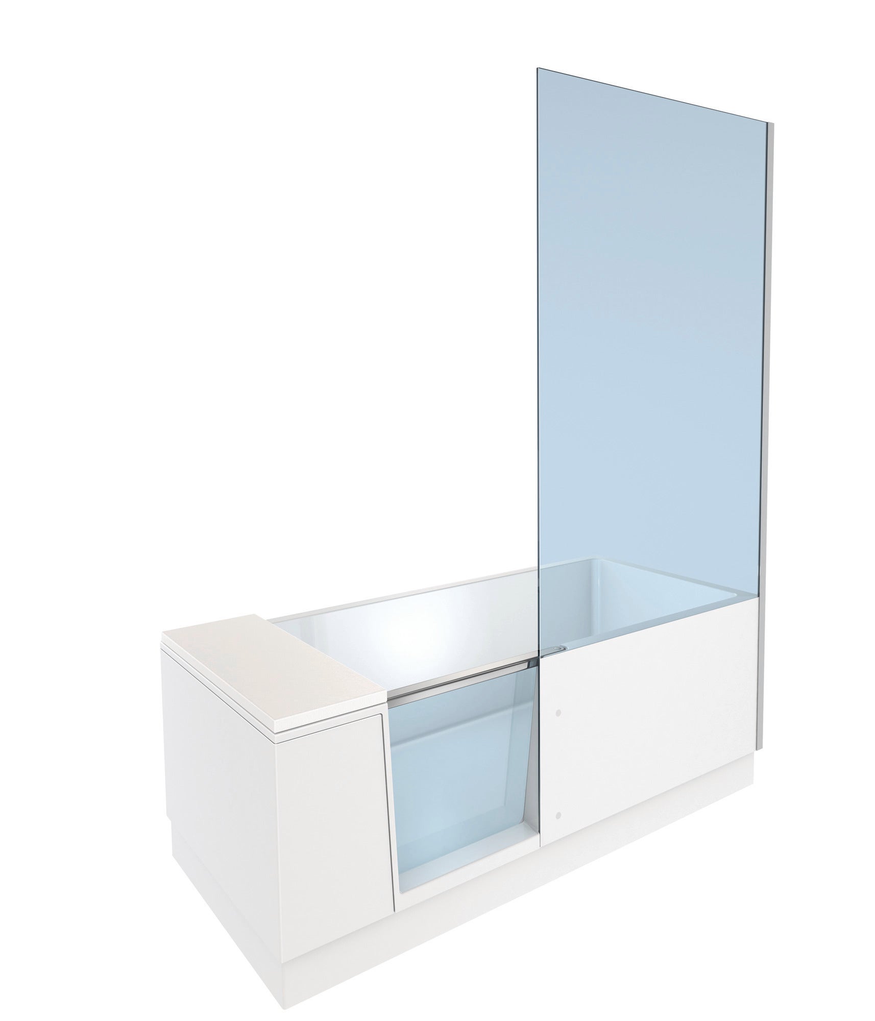 Baignoires Duravit Shower + Bath avec porte, verre clair angle droit ...