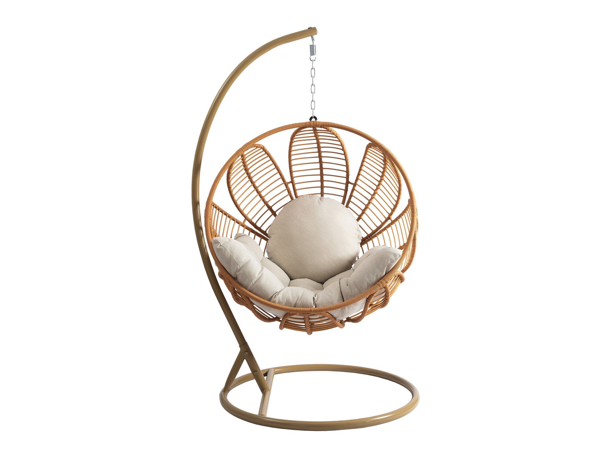 Chaise suspendu Comfivo 408, 195x106x105cm, Beige, Marron, Tapisserie ...