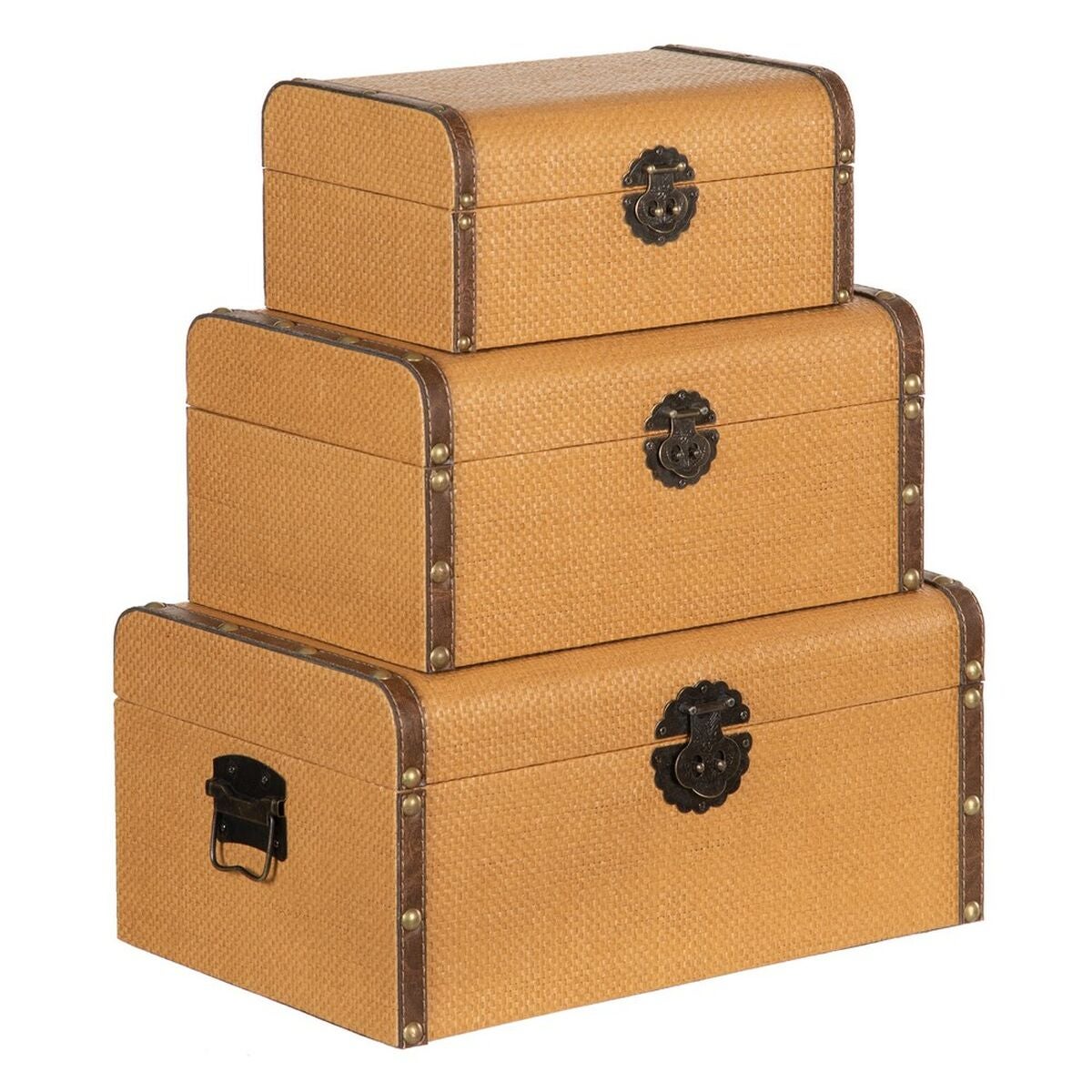 Juego de Baúles 45 x 30 x 22 cm Ratán DMF (3 Piezas) | Leroy Merlin