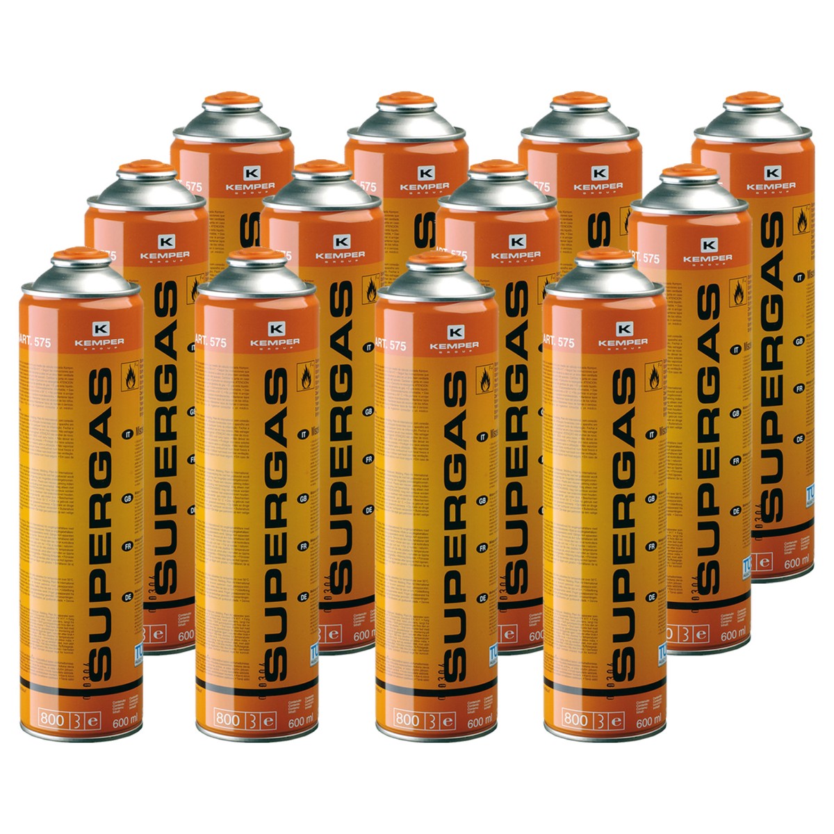 Cartuchos de gas 330g Pack de 12 Bombonas de butano propano 600ml Bombona universal Kemper con ...