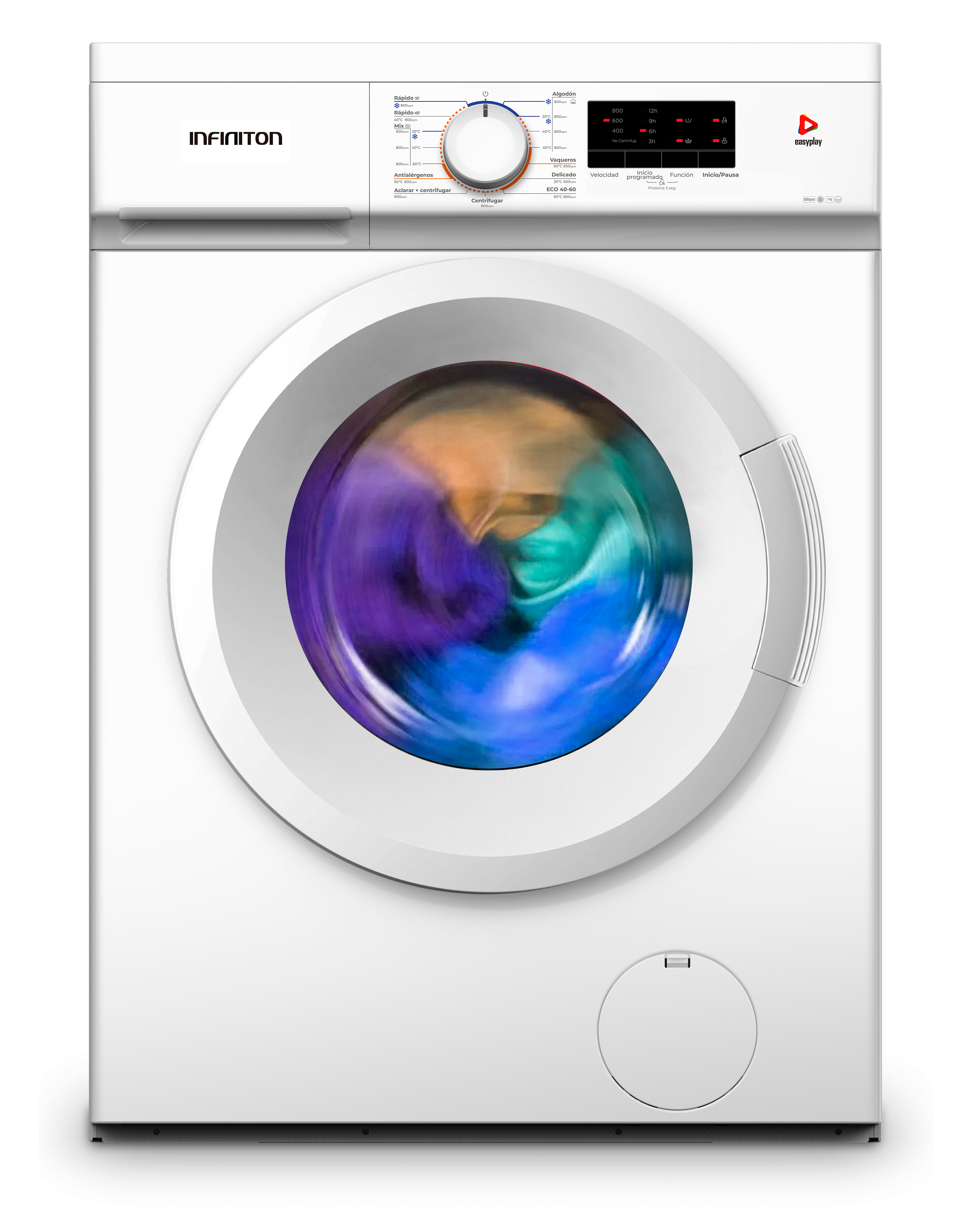 Lavadora Infiniton WM-A52B- Blanco,5kg,15 programas,800rpm, A+++/D ...