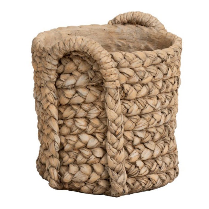 Cache-Pot Rond Design "Anses" 28cm Naturel | Leroy Merlin