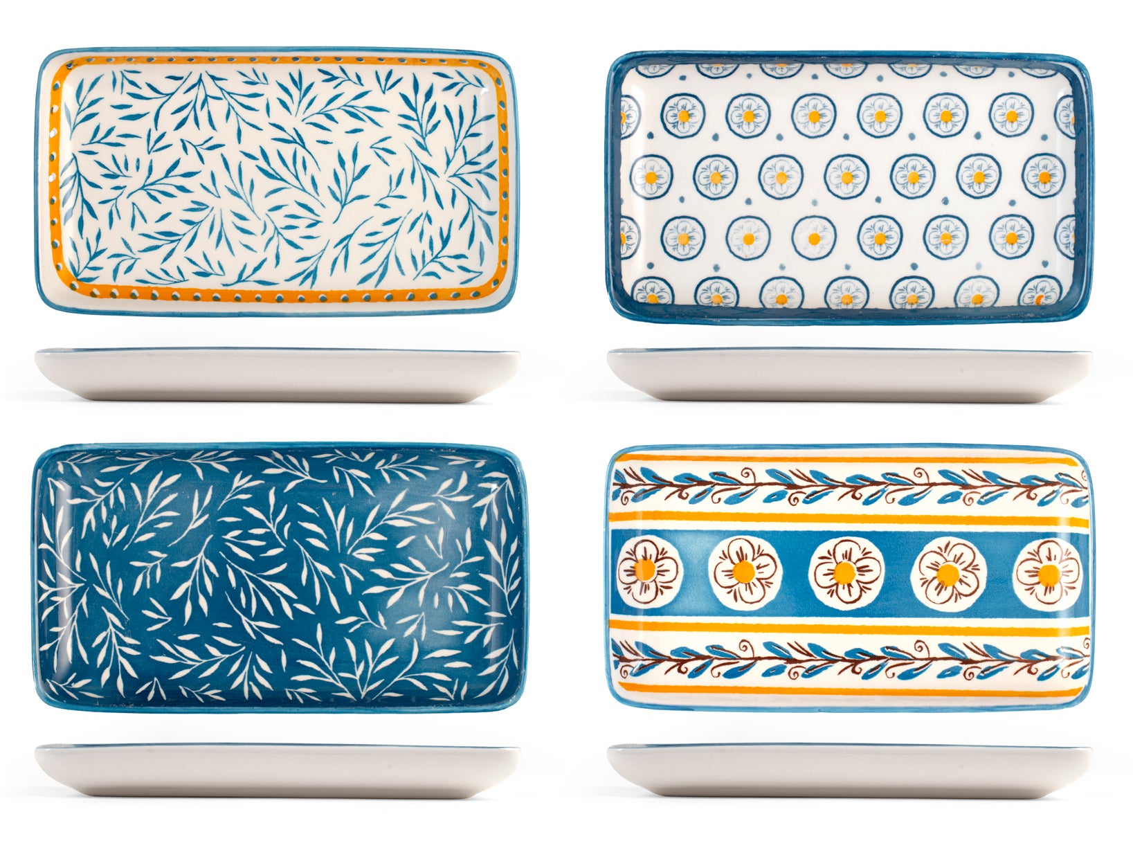 8x Platos rectangulares de porcelana, Royal Norfolk, 18X10X2Cm | Leroy ...