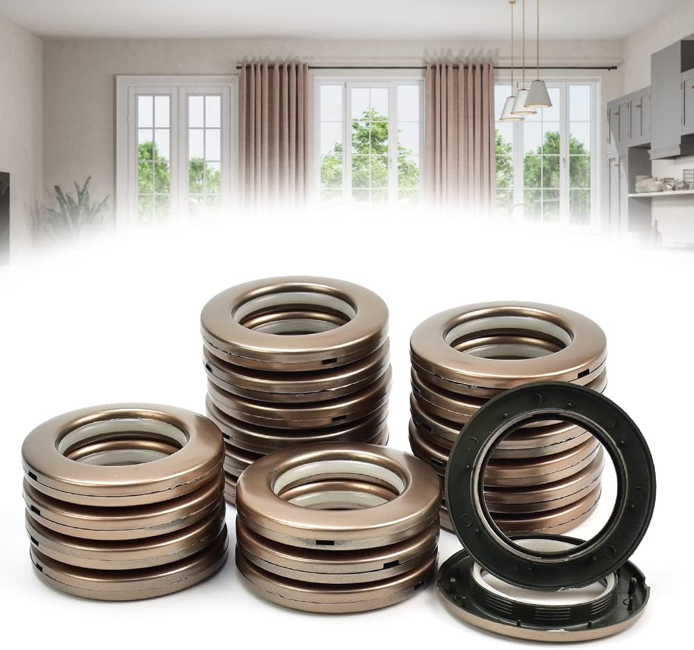 20 Pcs Anneaux à Œillets de Rideau Oeillets Rideaux à Clipser 43 mm en ...