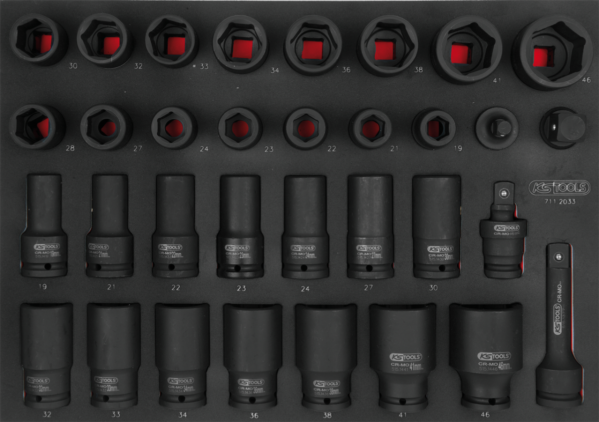 KSTOOLS - Module de douilles et accessoires à chocs, 33 pièces - 711.2033 | Leroy Merlin