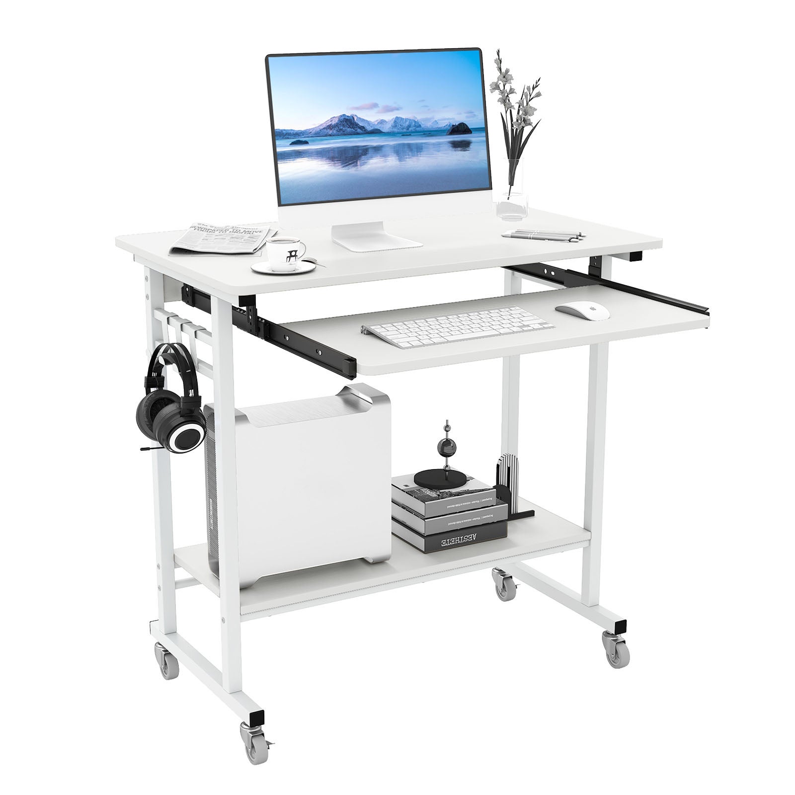 Bureau d'Ordinateur à roulettes, Bureau Informatique Mobile avec ...
