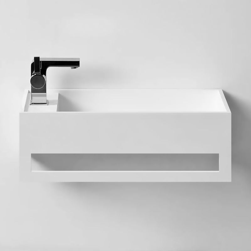 EASY 50 DROITE - Lave-mains suspendu en Solid Surface 50 x 30 x 20(h ...