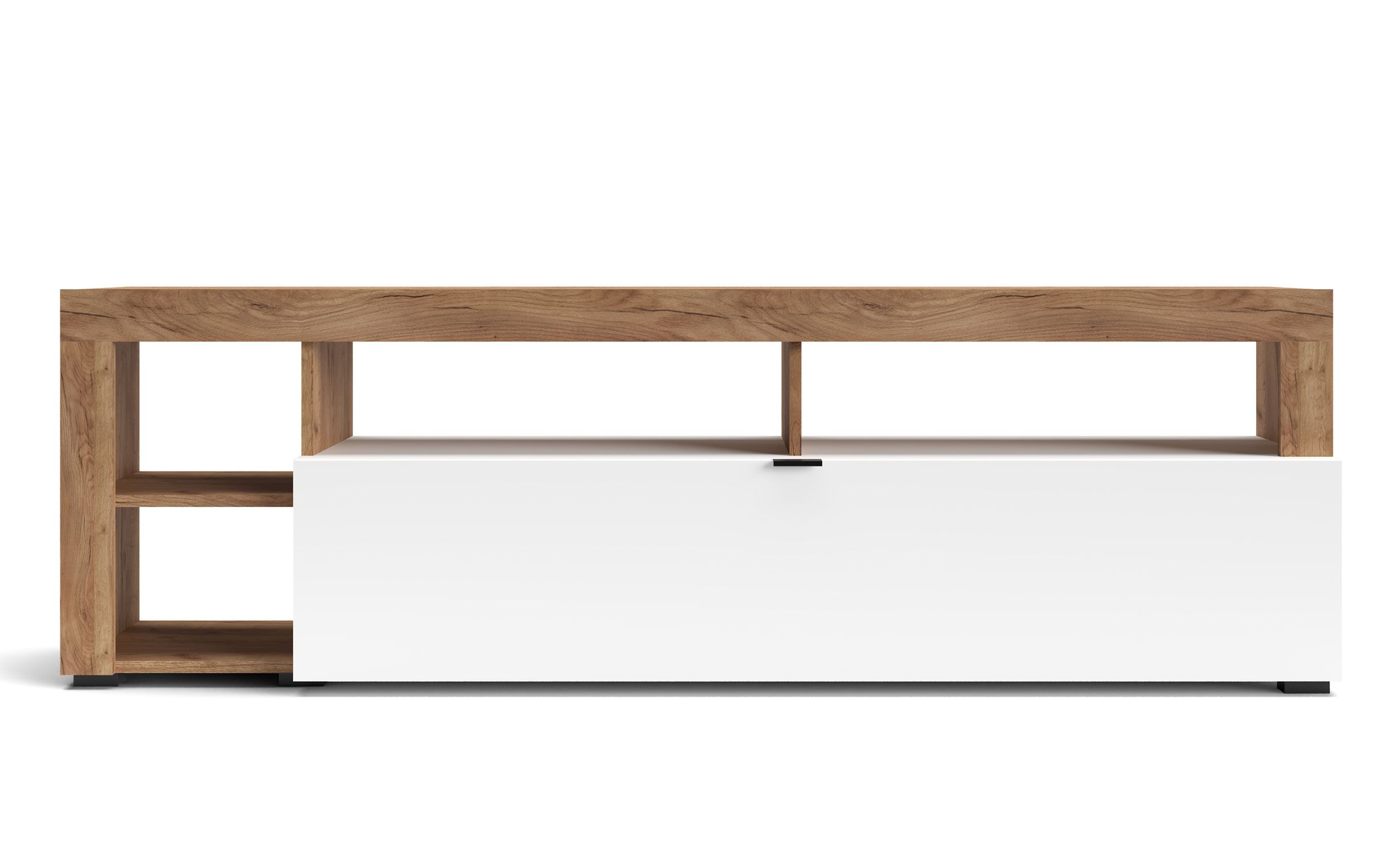 Meuble tv contemporain L170cm Nexact Blanc et Chêne clair | Leroy Merlin