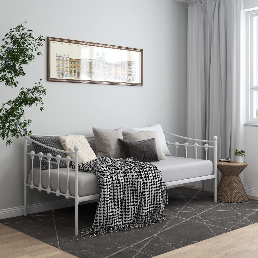 Cadre de canapé-lit | Canapé convertible Blanc Métal 90x200 cm CFW66614 ...