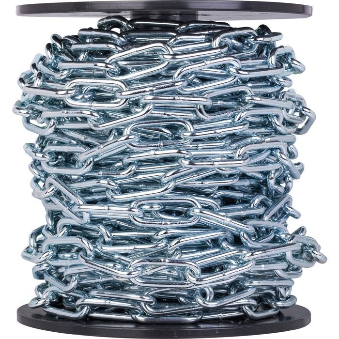 Bobine de chaîne acier zingué - soudée droite - maille longue | Leroy ...