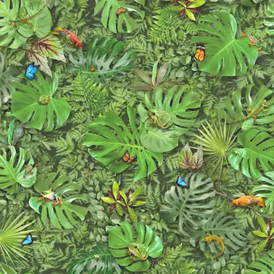 Sol Vinyle Textile - Relief 3D - Imprimé Faune et flore tropicale ...