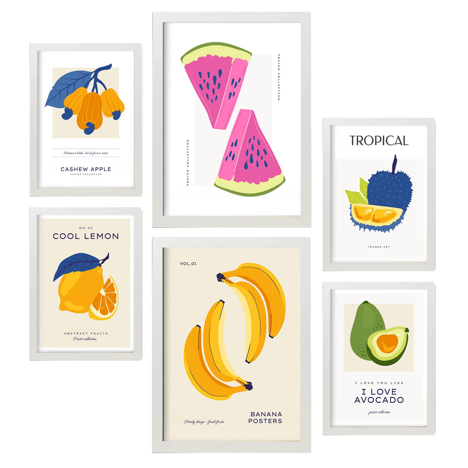 Nacnic Ensemble 6 Affiches Sur L'alimentation Etnutrition Fruits ...