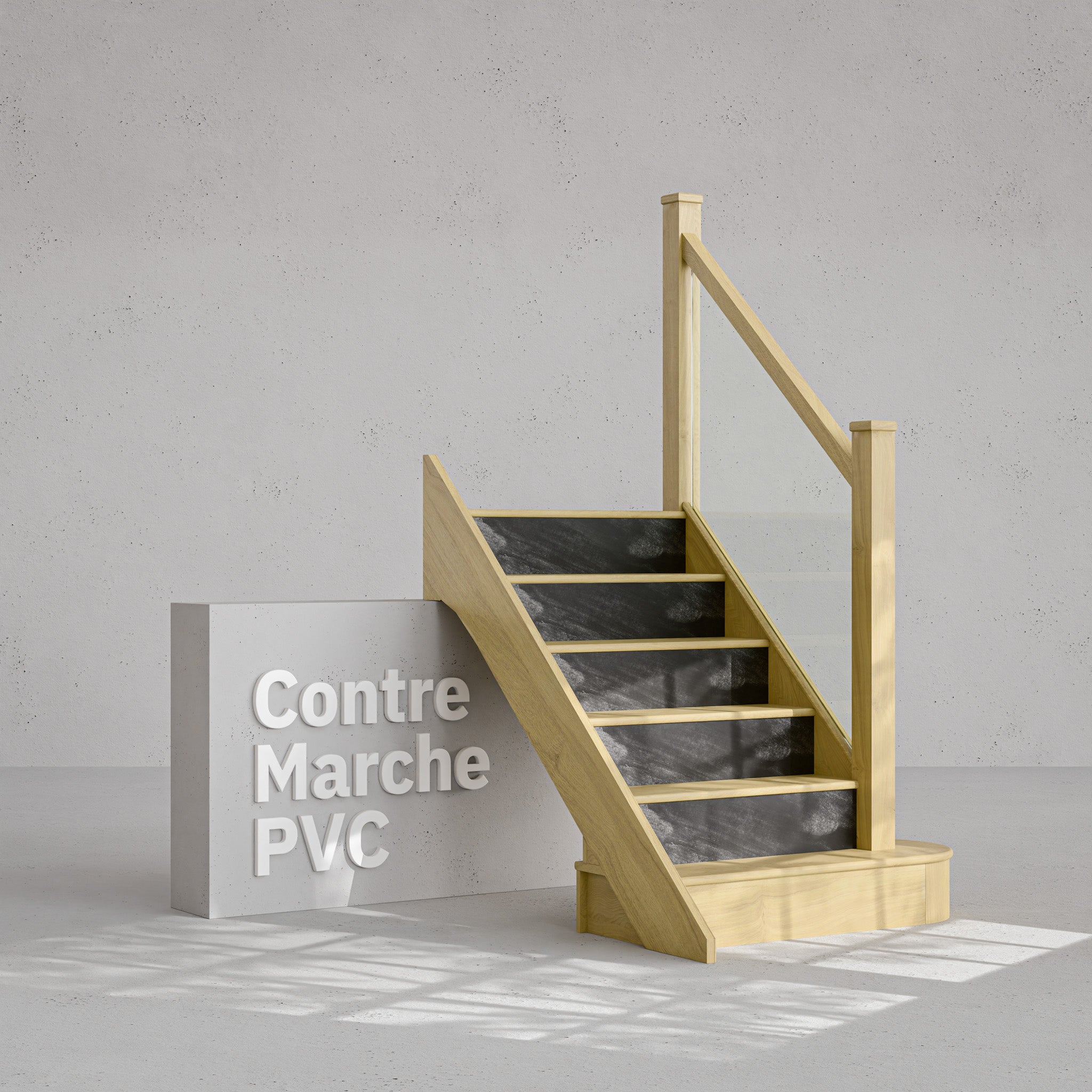 Contremarche Escalier PVC - Graphite H. 17 x L. 98 cm - Lot de 5 ...