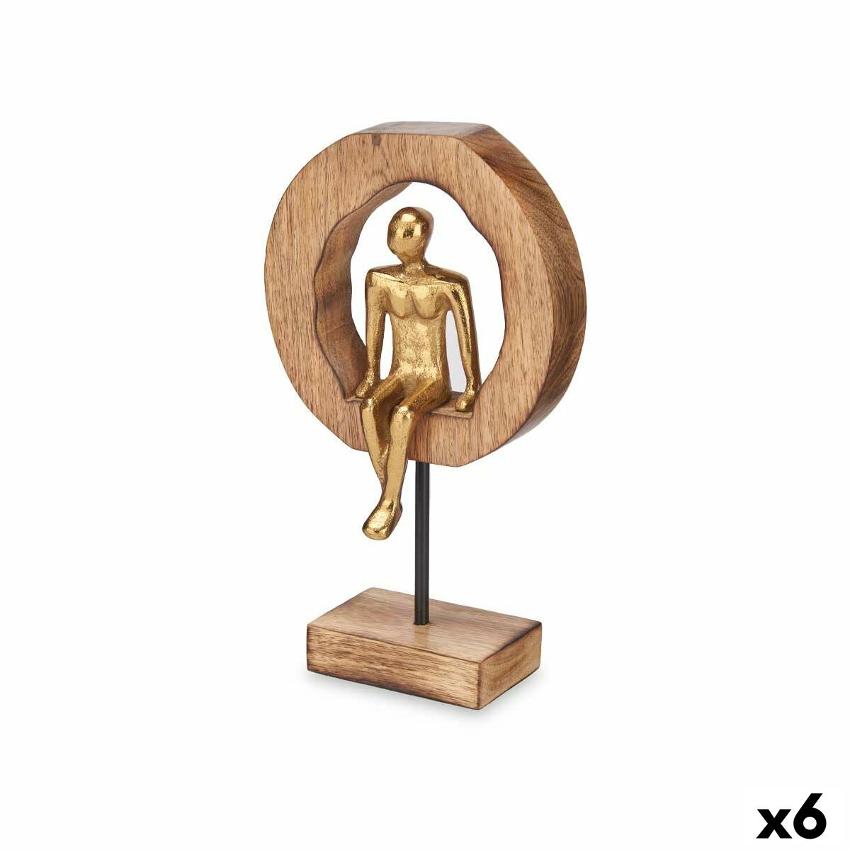 Figurine Décorative Assis Doré Métal 15,5 x 27 x 8 cm (6 Unités ...