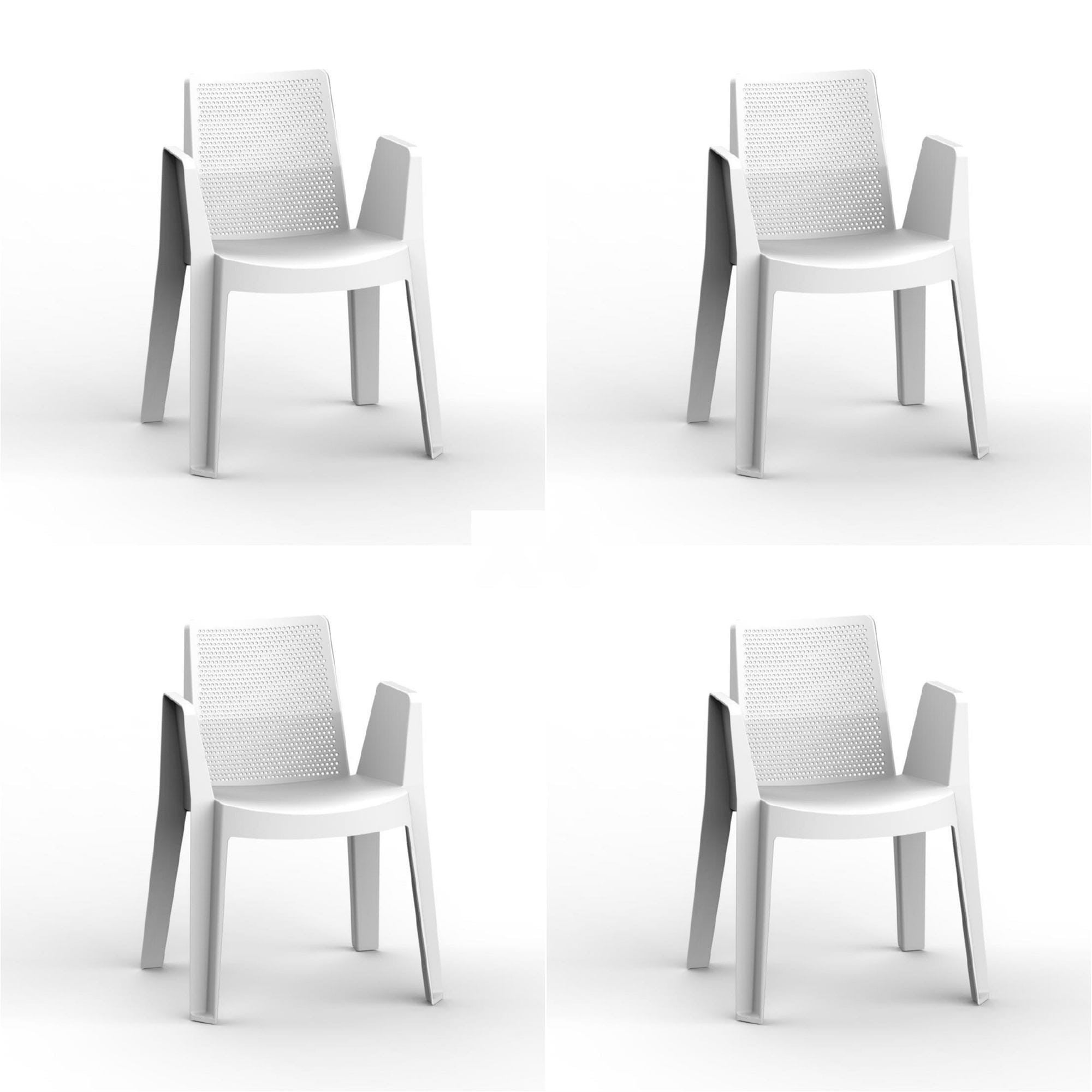 Garbar PLAY Set 4 Silla Con Brazos Interior, Exterior Blanco | Leroy Merlin