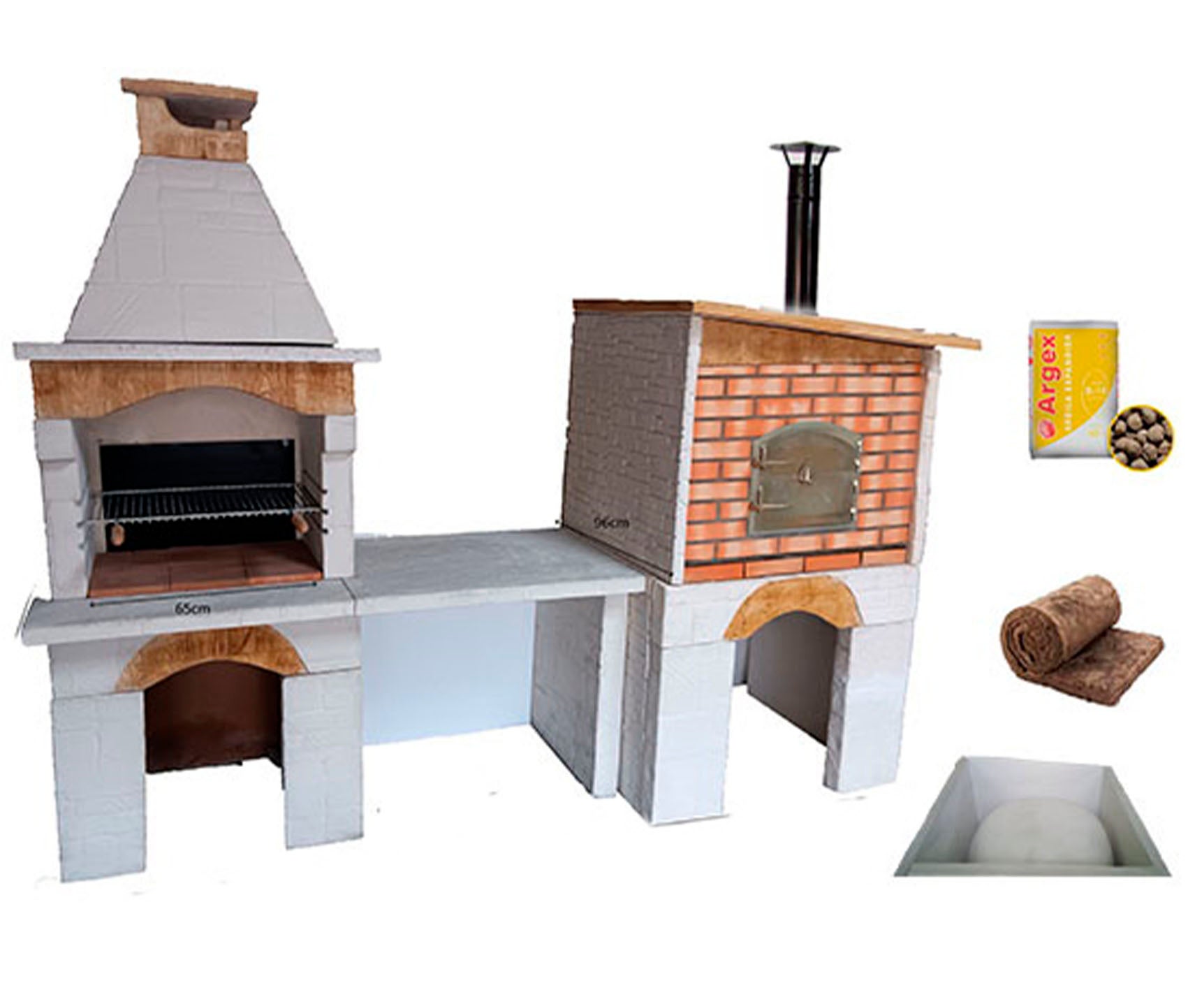 Barbecue Marseille Rustic avec Four RF 477 Mesure H 230 x L 271cm kg 2300 | Leroy Merlin