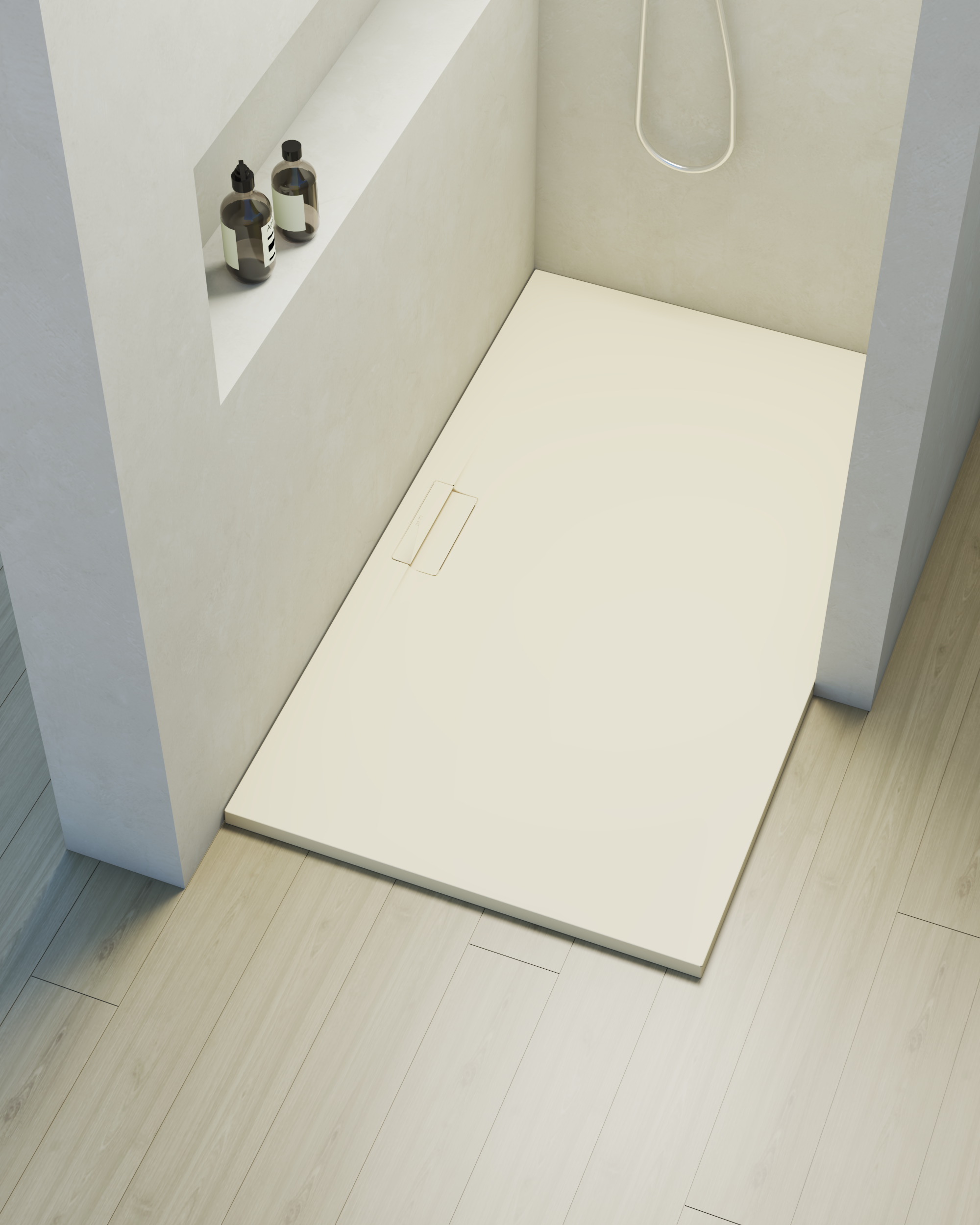 Plato de ducha POALGI - 90x180 cm - Marfil - Serie Shile - Extraplano y ...