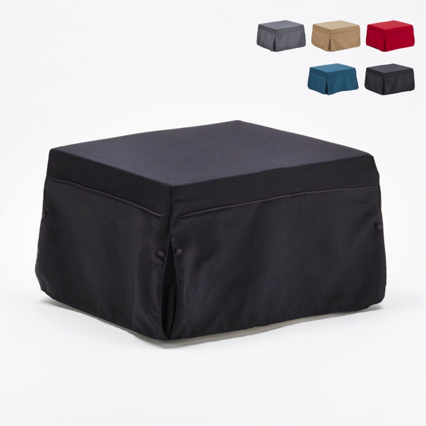 Pouf lit pliant confortable 1 place design moderne Morfeo - Noir ...