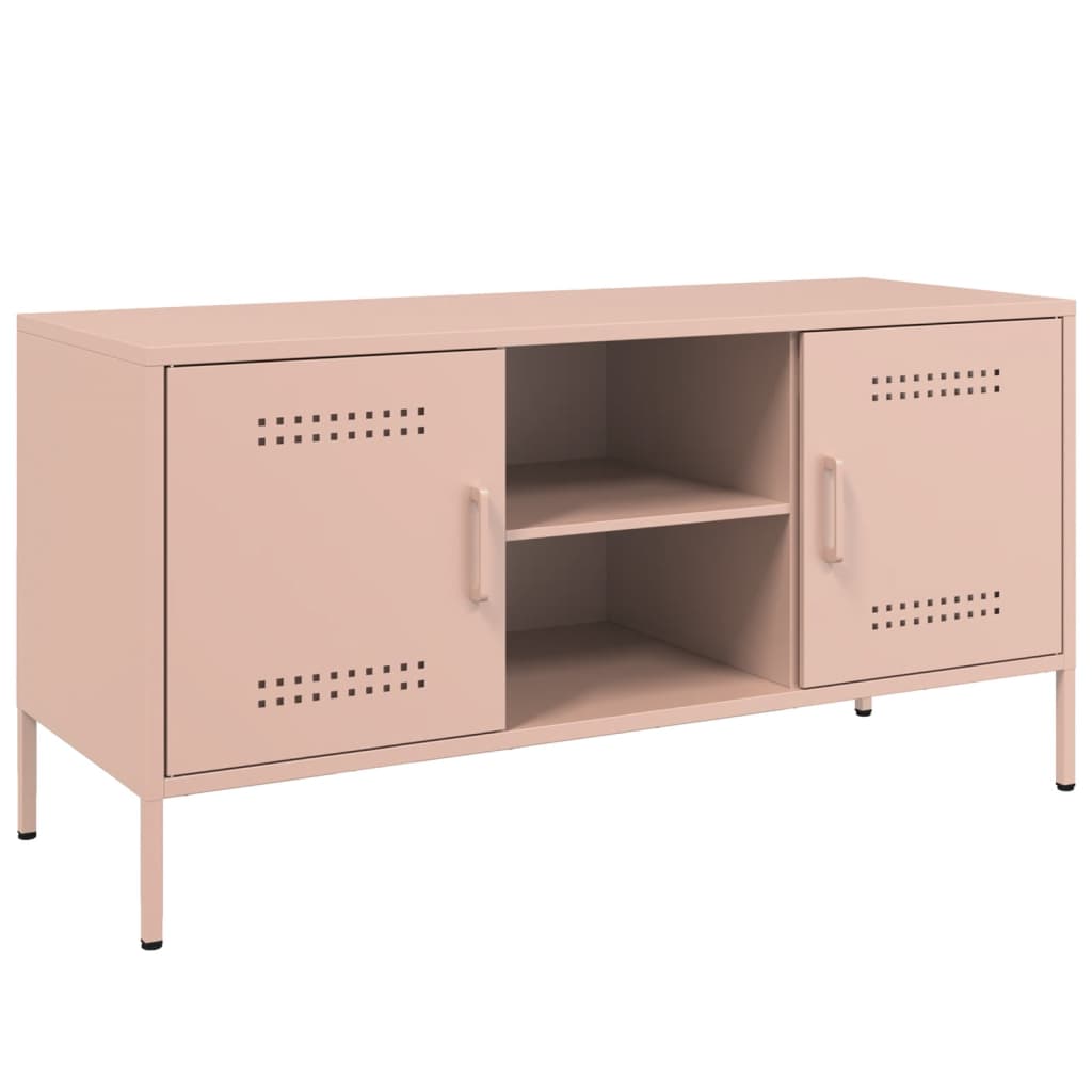 Mueble TV | Mueble de salón de acero rosa 100,5x39x50,5 cm CFW68608 ...