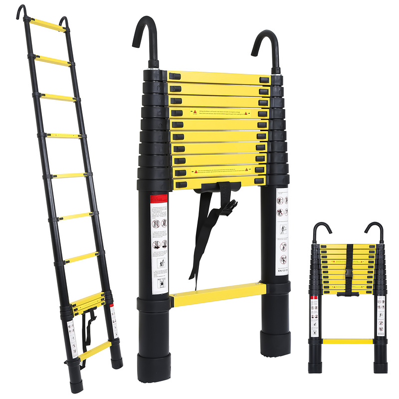 Scala telescopica con gancio scaletta nero+giallo 3,2m | Leroy Merlin