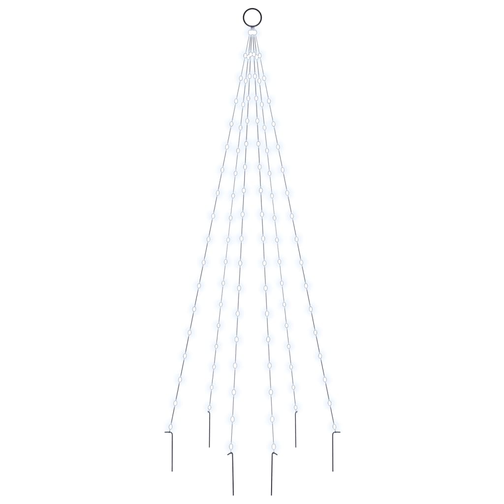Árbol de Navidad en asta de bandera 108 LED blanco frío 180cm | Leroy ...