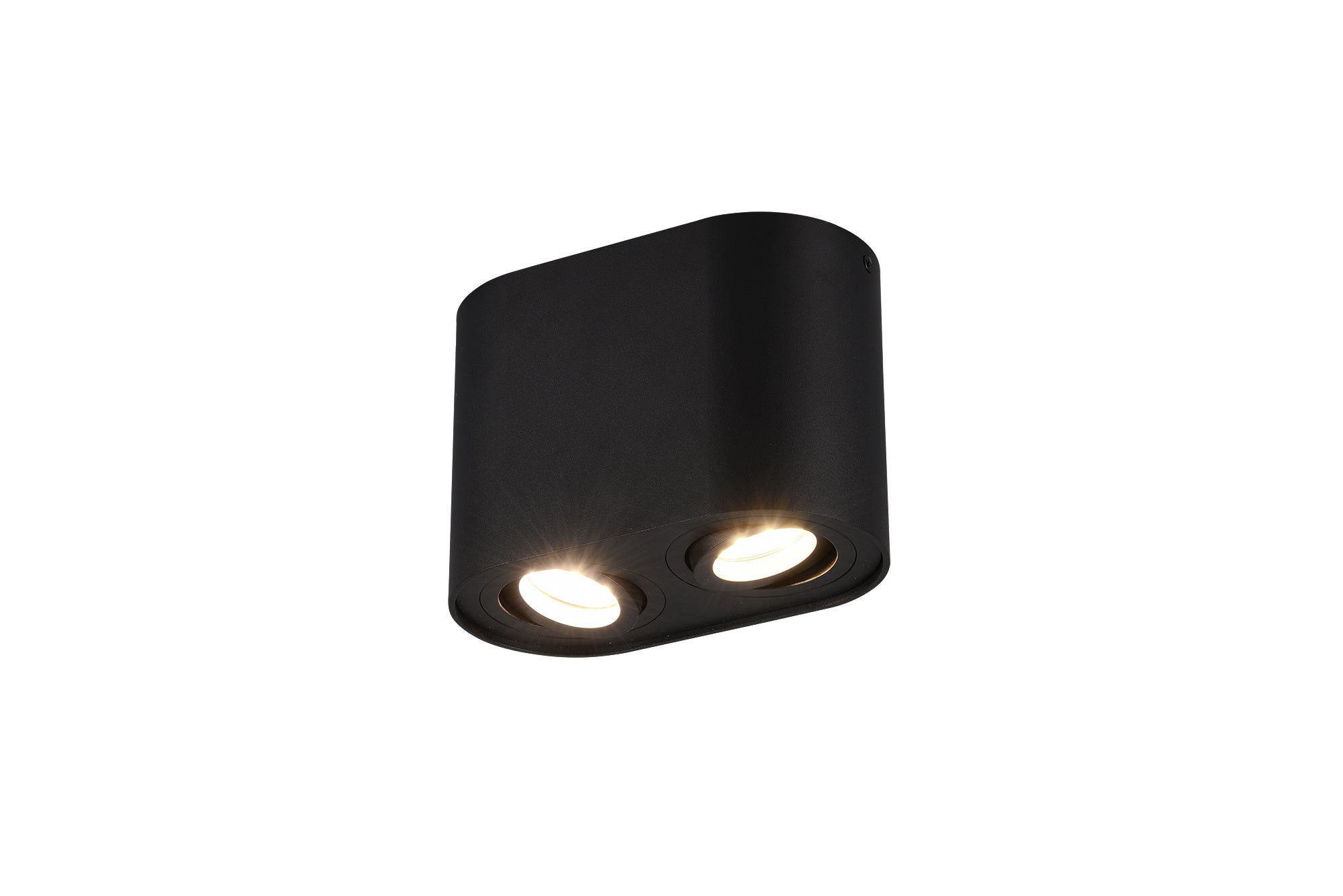 Spot plafond duo orientable rond noir mat 2xGU10 | Leroy Merlin