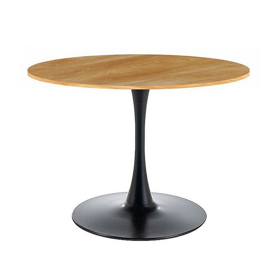 Table ronde noire et bois 90cm Stab | Leroy Merlin