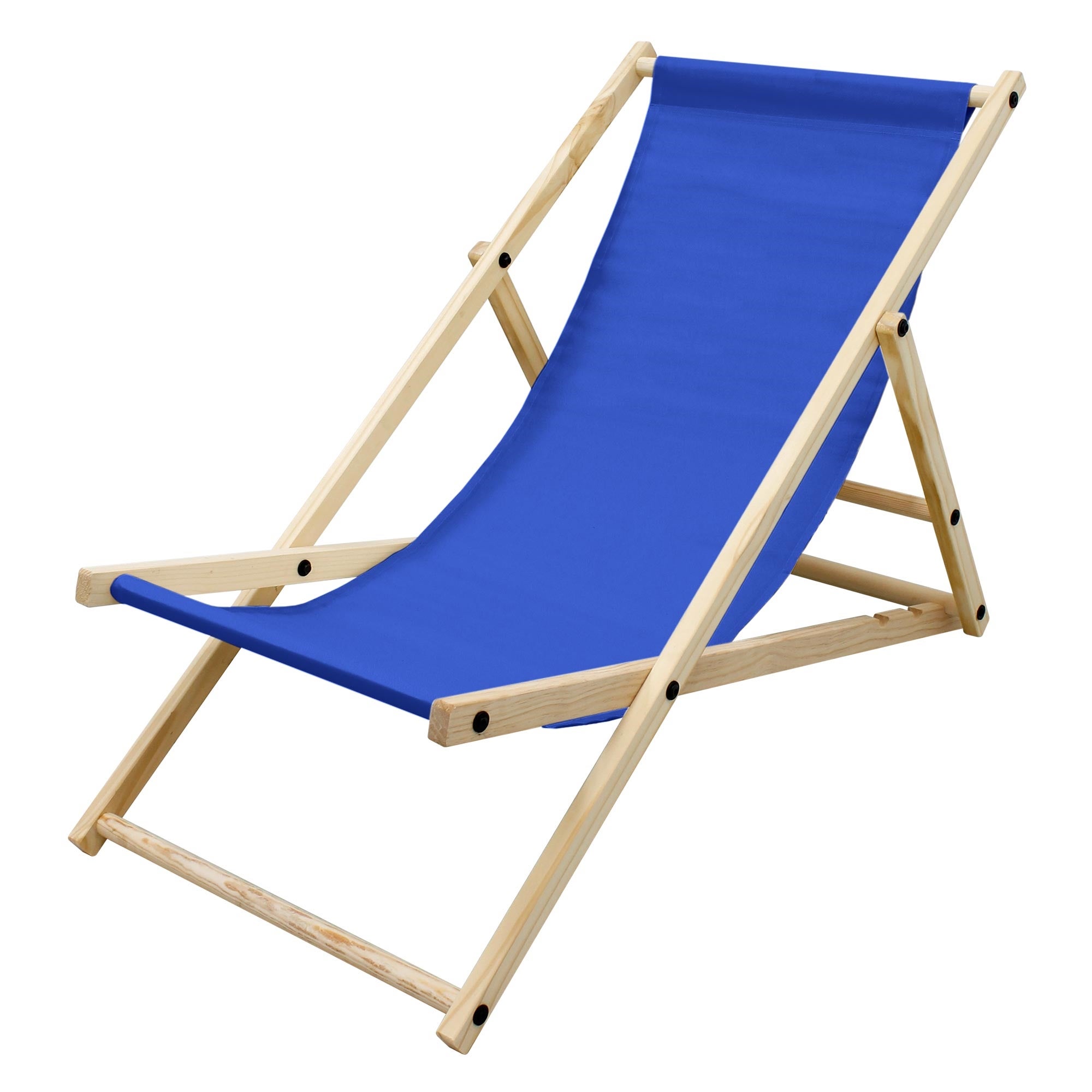 Chaise longue de jardin pliable bleue en bois chilienne 3 positions de ...