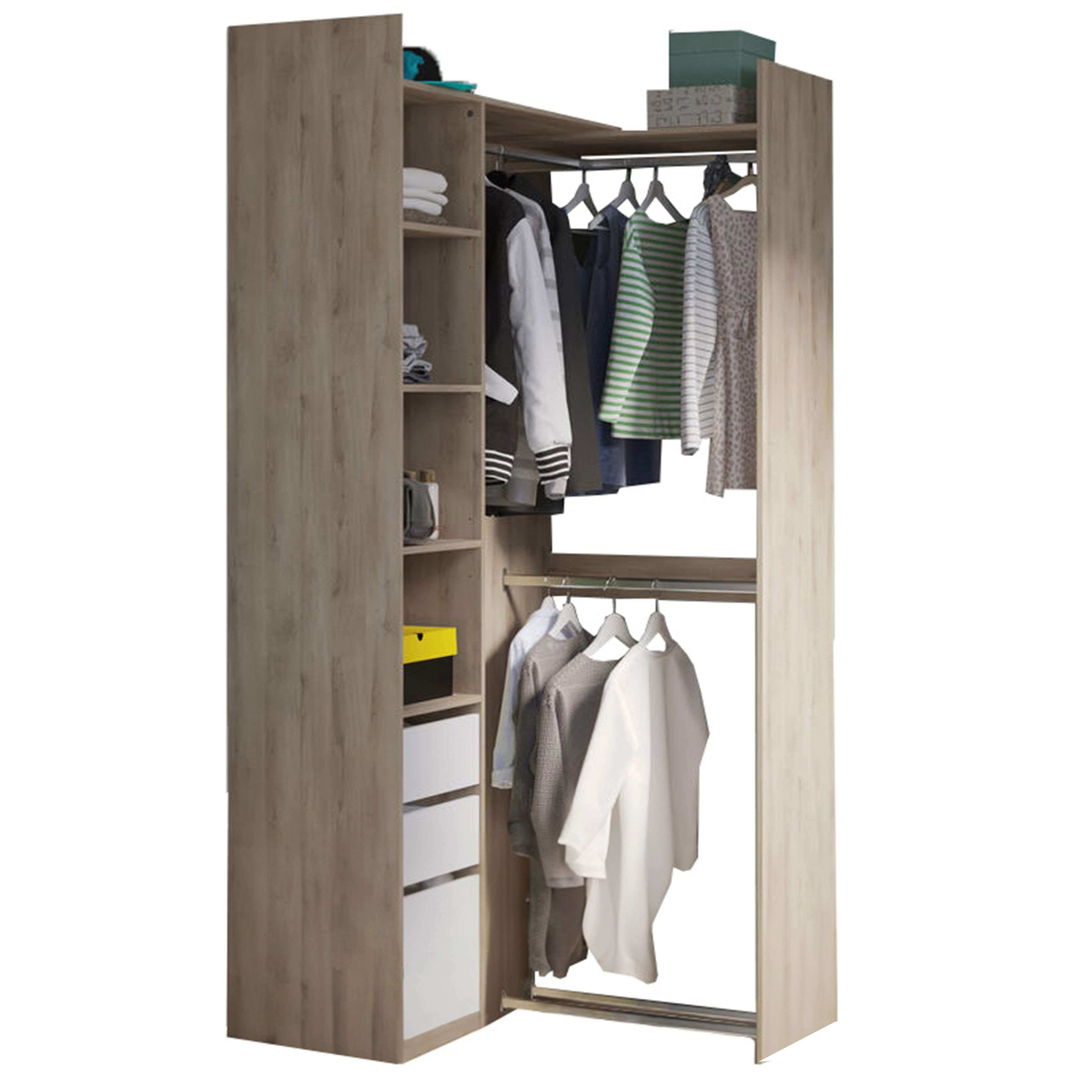 Vestidor Esquinero Abierto Dormitorio Habitación Swing con 3 cajones y ...