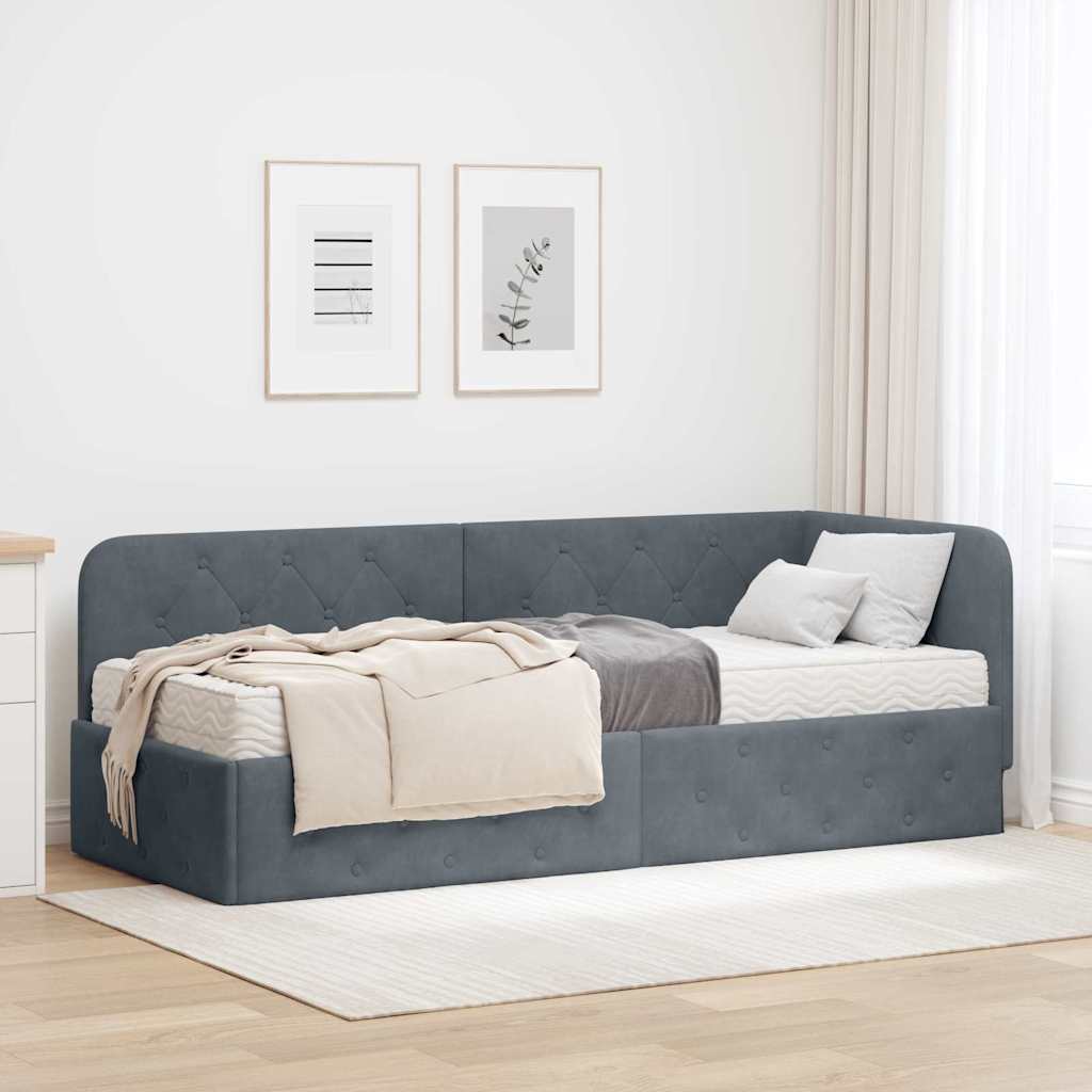 Estructura de cama en esquina Gris oscuro 80 x 200 cm vidaXL | Leroy Merlin