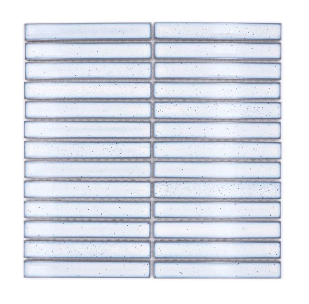 Mosaïque de douves en céramique blanc brillant - 10 feuilles de ...