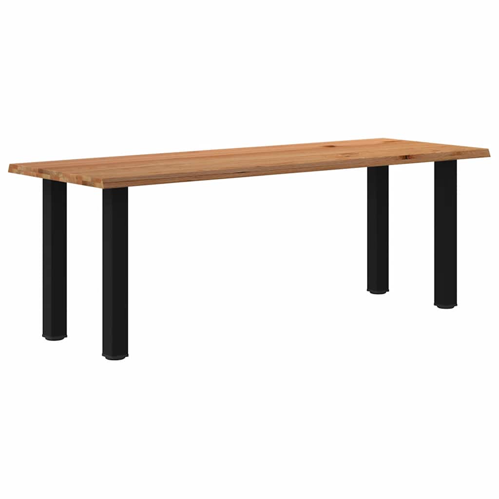 Mesa de comedor rectangular de madera maciza de roble marrón claro ...