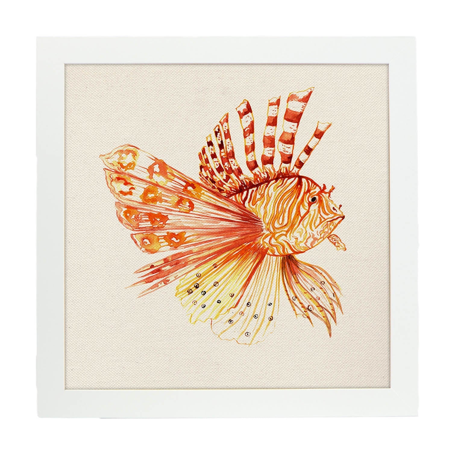 Carré Avec Des Dessins De Poisson. Lame Amusante En Orange, Illustrée ...