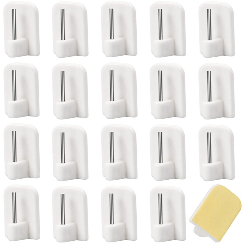 50 Pcs Crochets Autocollants pour Barres de Rideaux Supports Tringles à ...